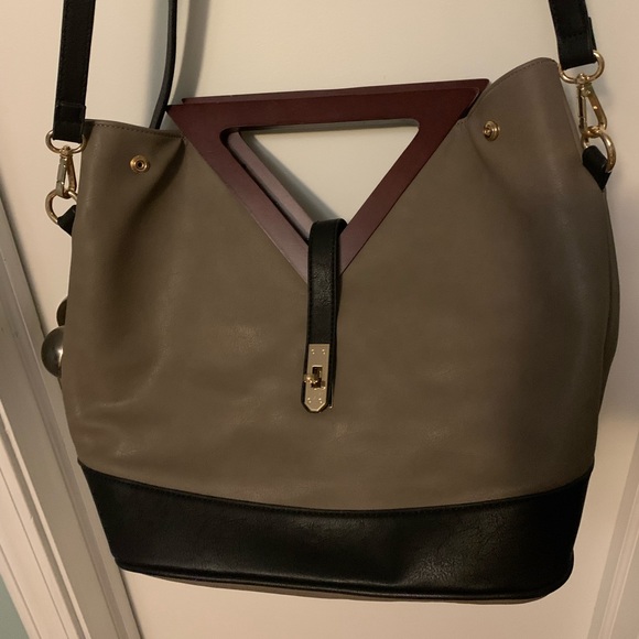 Bags | Unique Bag With Wood Handle And Button Closures | Poshmark